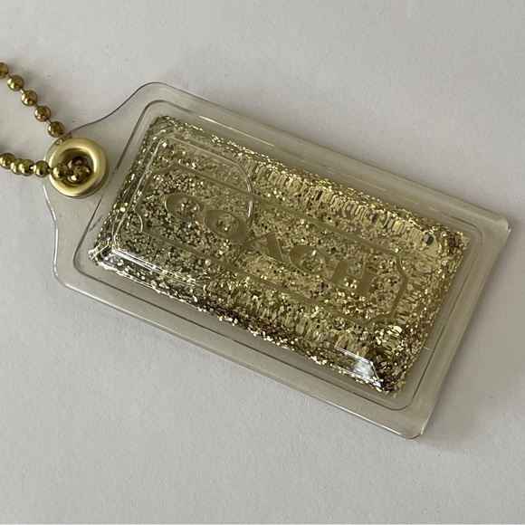 Coach | Bags | Coach Xl Lucite Glitter Shaker Hang Tag Key Fob Bag ...